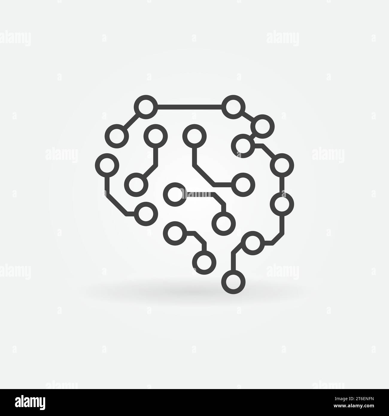 Vector Human Brain Connections thin line concept icon or logo element ...
