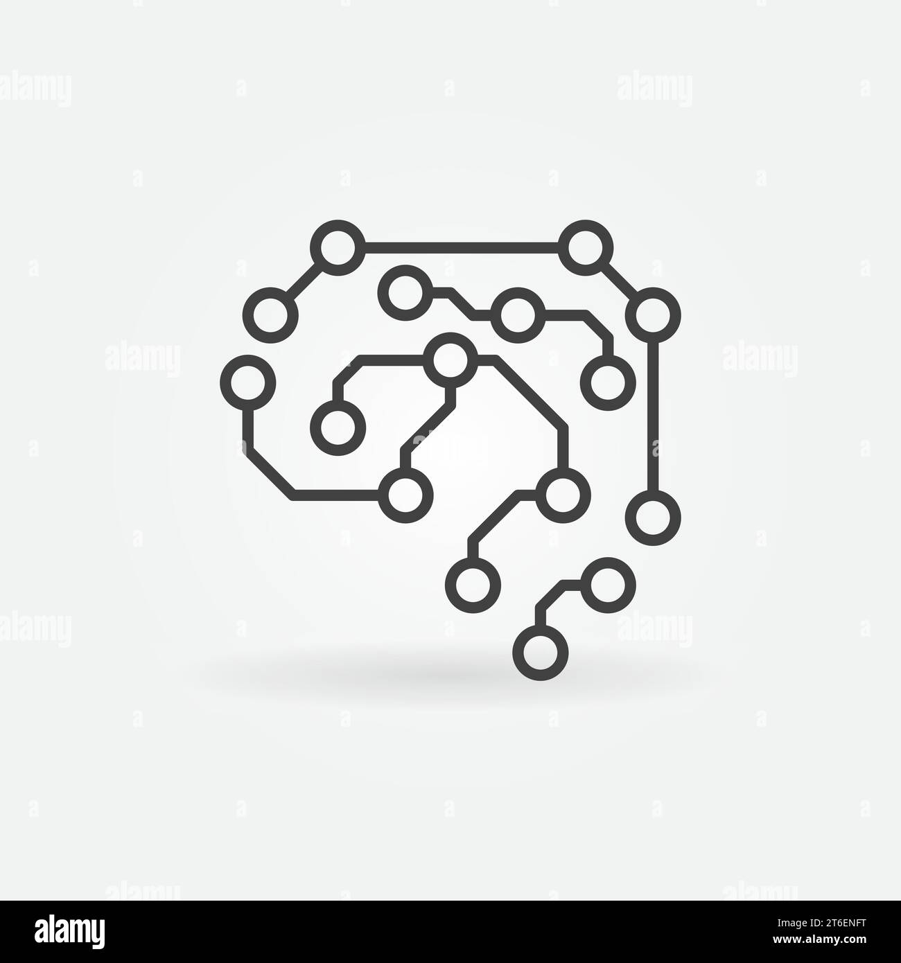 Neurons in Brain vector outline concept minimal icon or design element ...