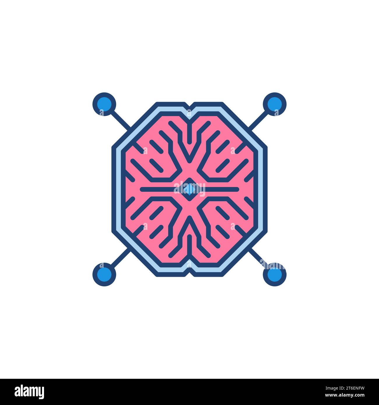 Artificial Intelligence Brain vector colorful icon. AI concept creative ...