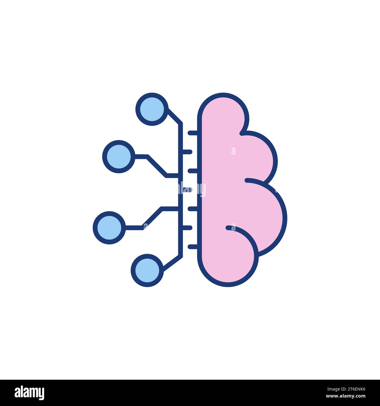 Human Brain with Neuron Connections vector concept colored icon or logo ...