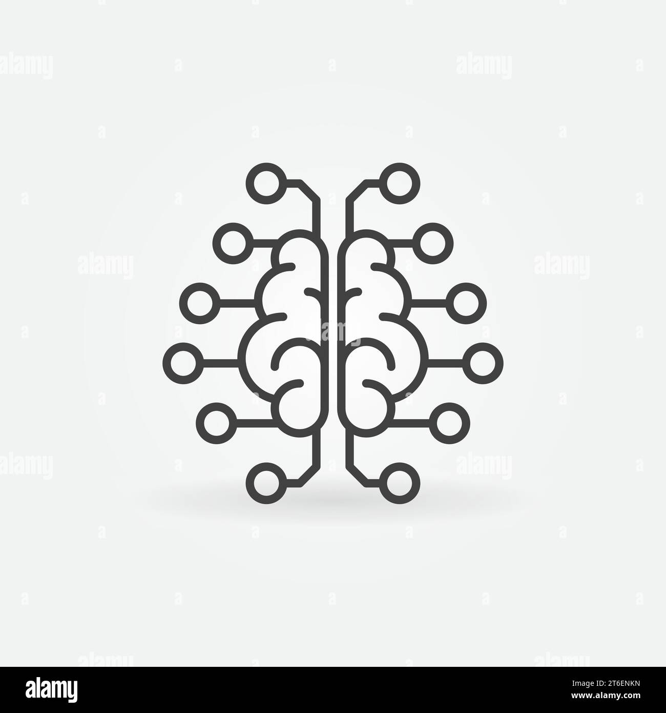Neuron Connections in Human Brain thin line icon - vector concept ...