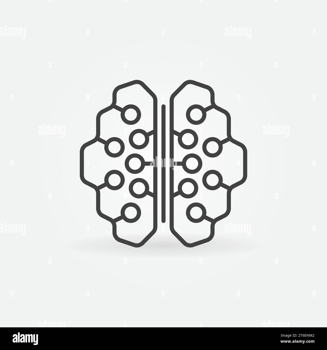 Neuron Connections in Human Brain outline icon - vector Synapses ...