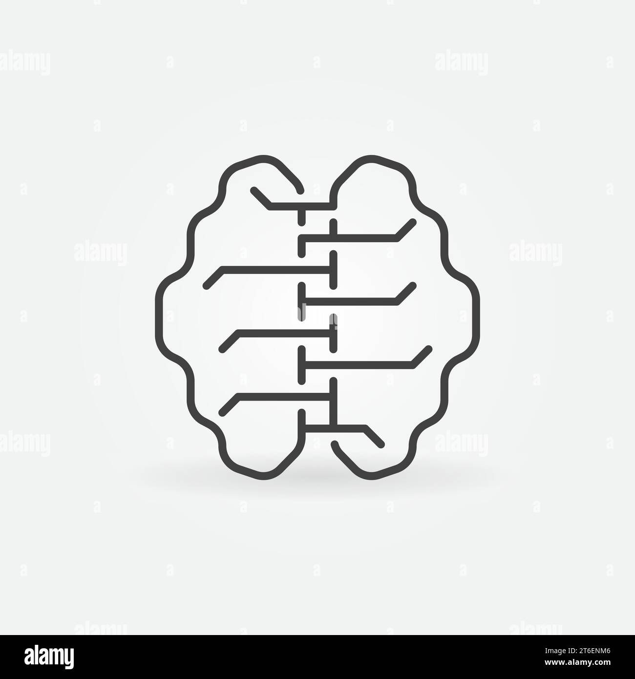 Neural Networks in Human Brain vector Neuroscience concept outline simple icon or logo element ...