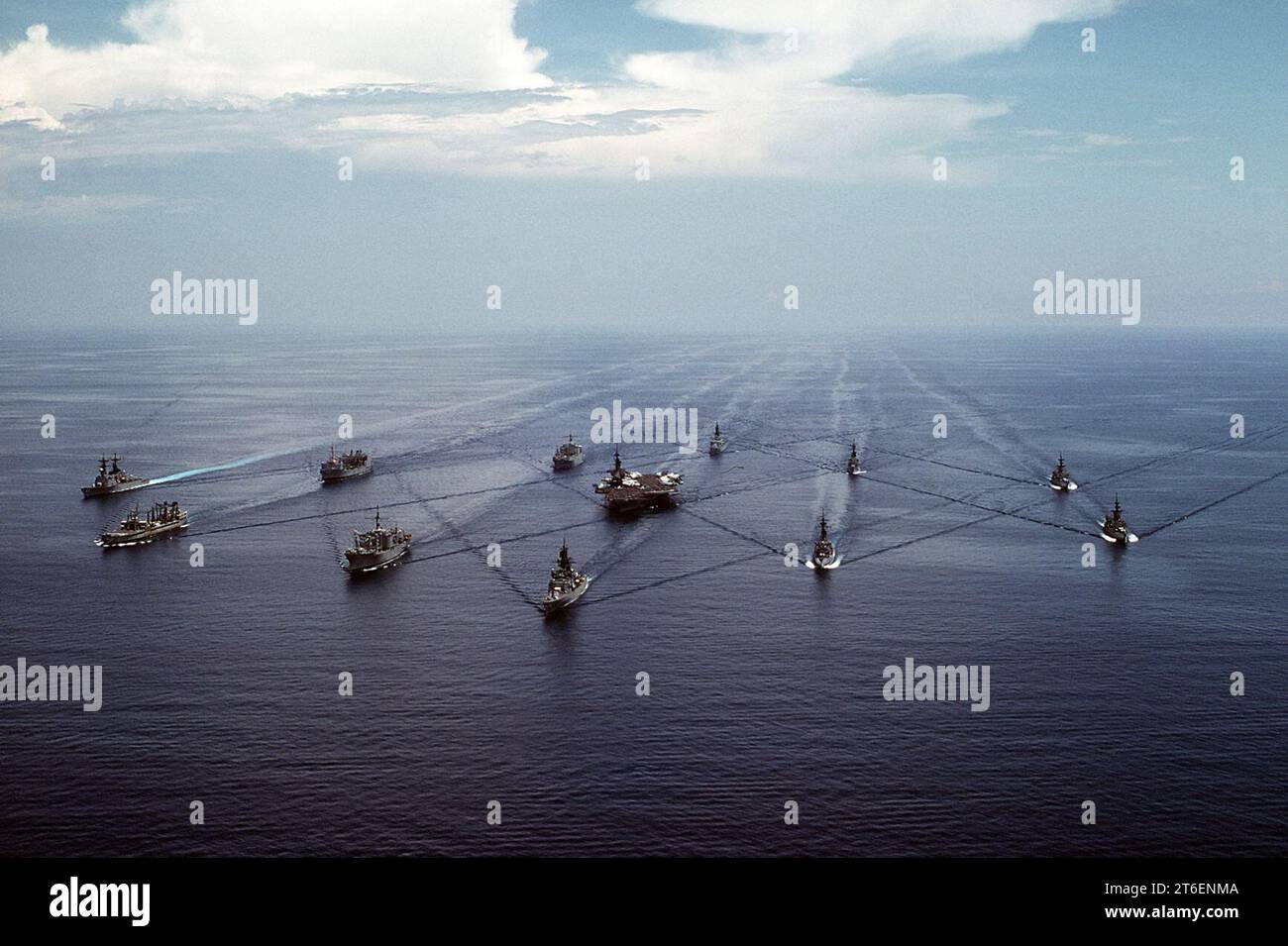 USS Midway (CV-41) carrier battle group underway in Makassar Strait on ...