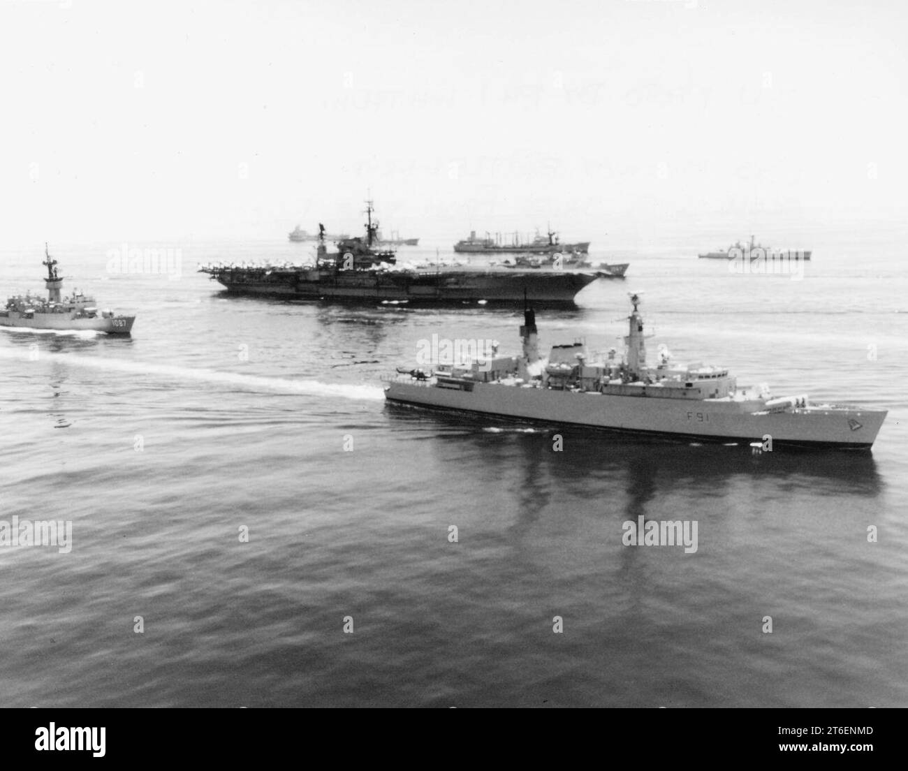 USS Midway (CV-41) with US-British task force in 1984 Stock Photo - Alamy