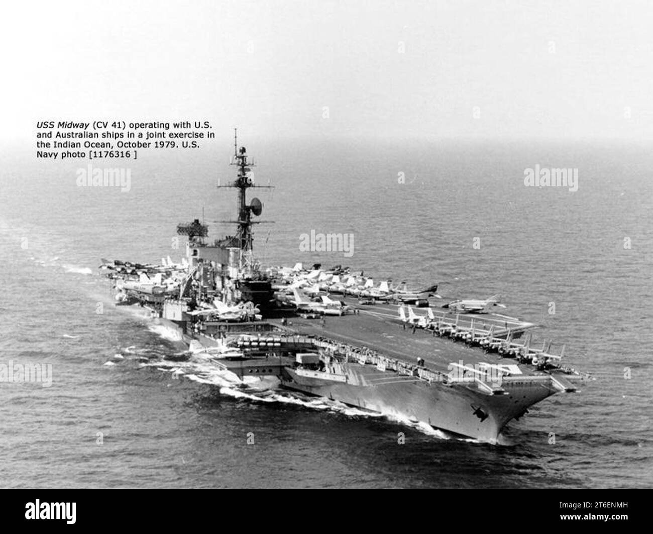 USS Midway (CV-41) underway in the Indian Ocean, in October 1979 (USN ...