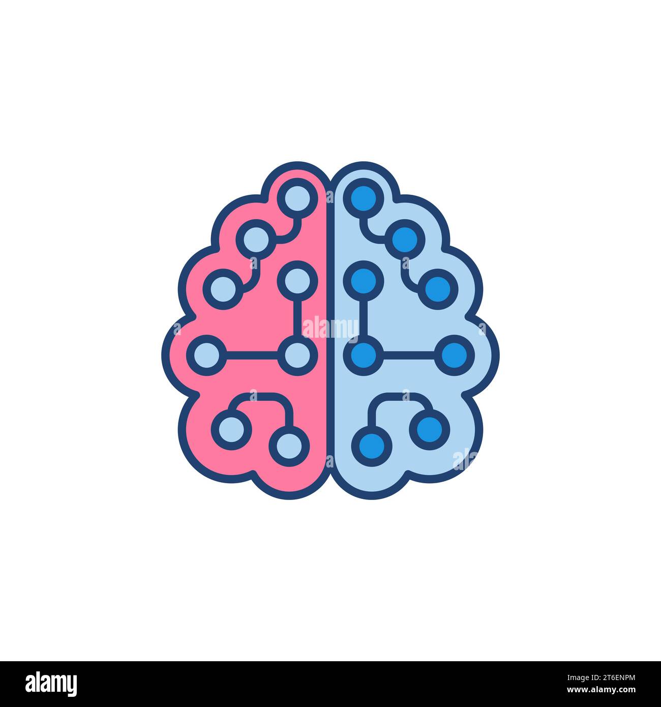Artificial Intelligence Brain vector colored icon - AI or Machine ...