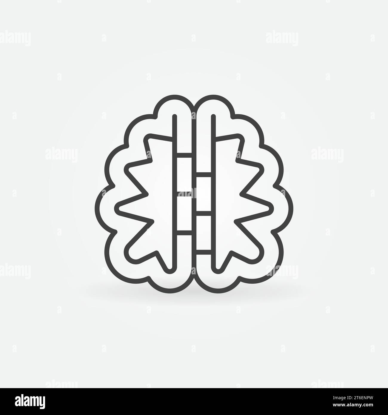 Machine Learning Digital Brain vector concept icon or symbol in outline ...