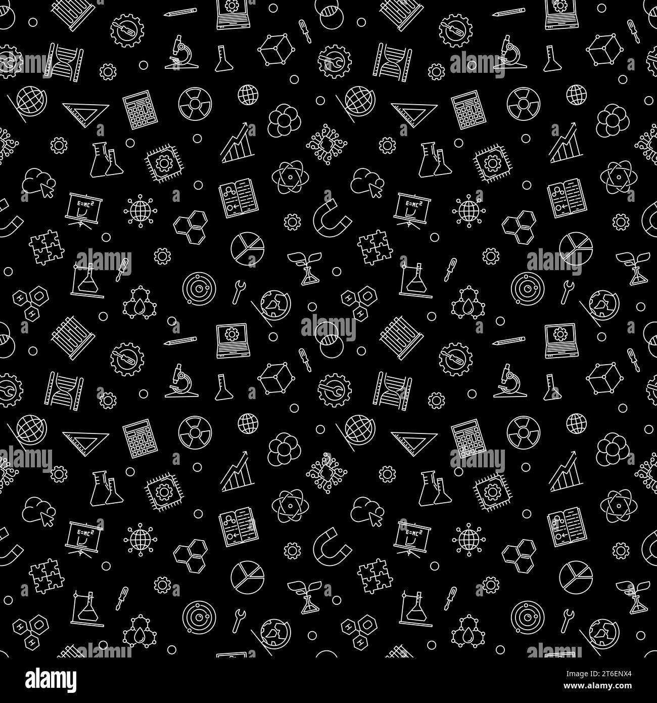 STEM Education vector Science concept dark seamless pattern. Back to ... STEM Education vector Science concept dark seamless pattern. Back to ...