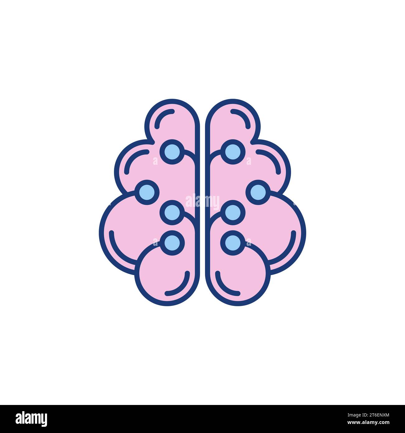 Neural Networks in Human Brain vector Science concept colored icon or ...
