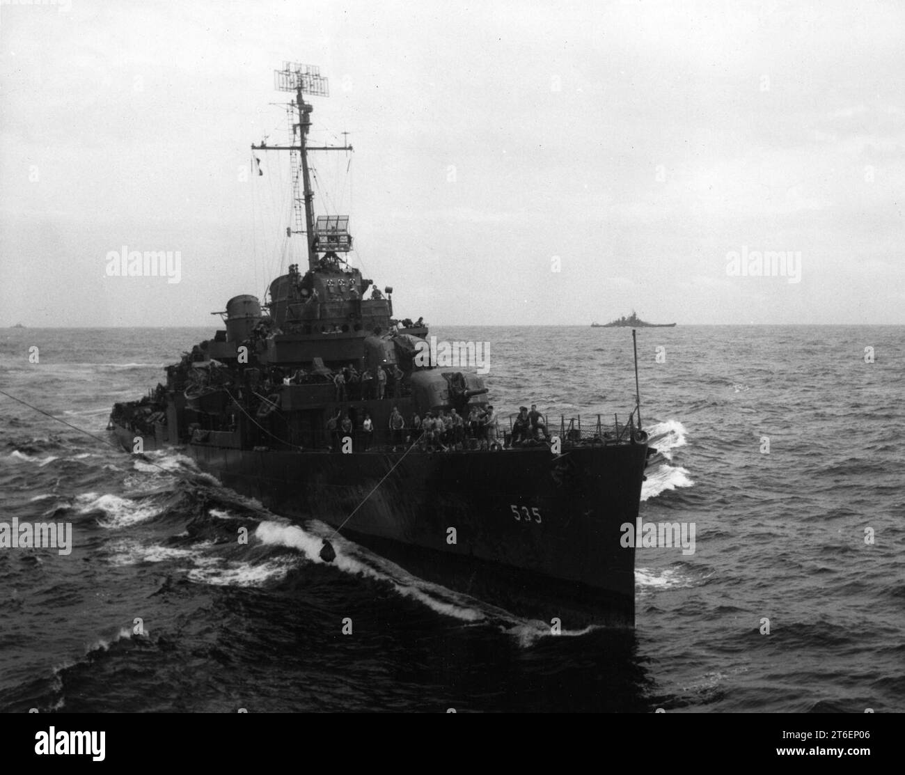 USS Miller (DD-535) underway in the Pacific Ocean on 11 October 1944 ...