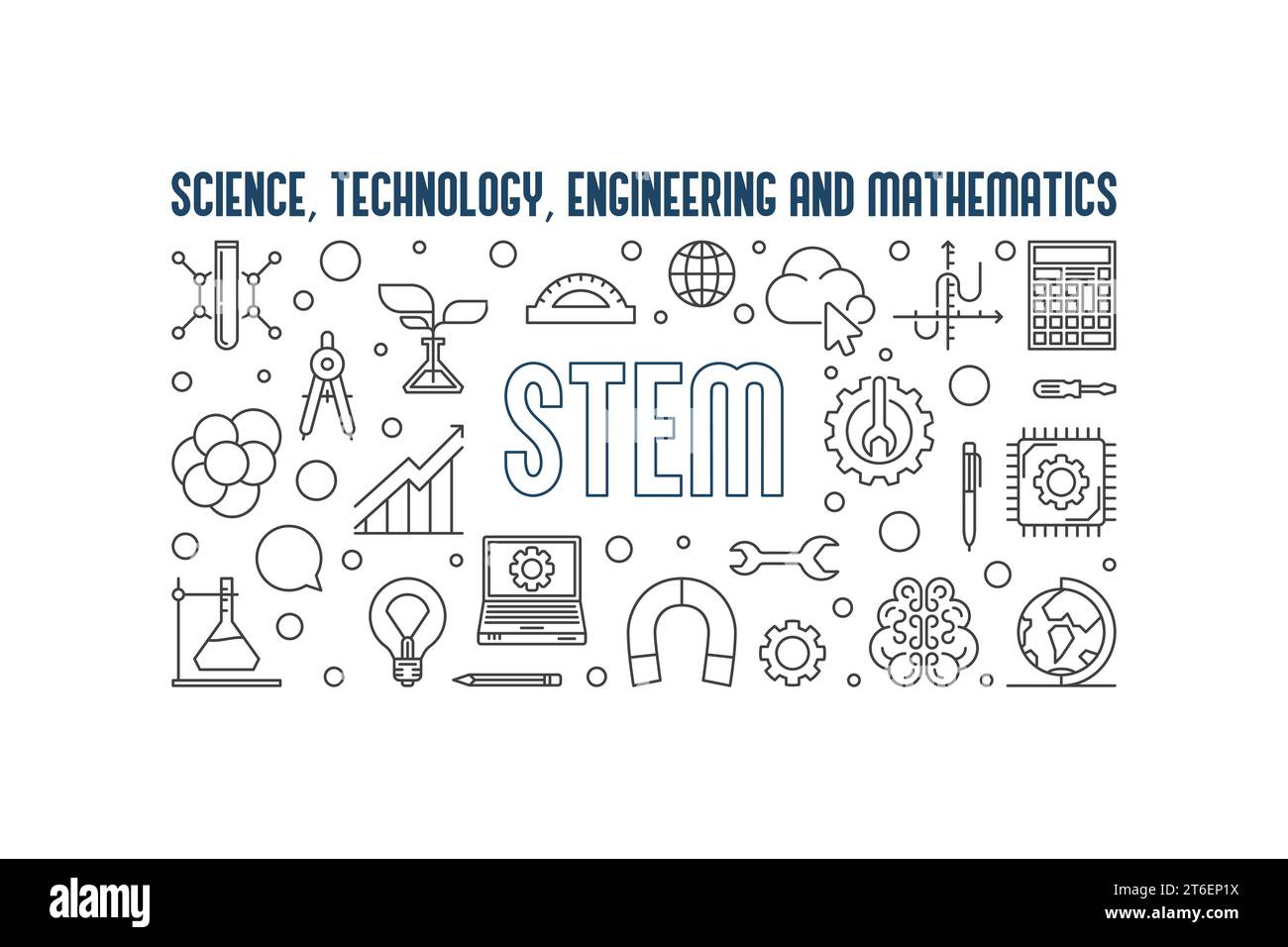 STEM concept Education horizontal banner - Science, Technology, Engineering and Mathematics ...