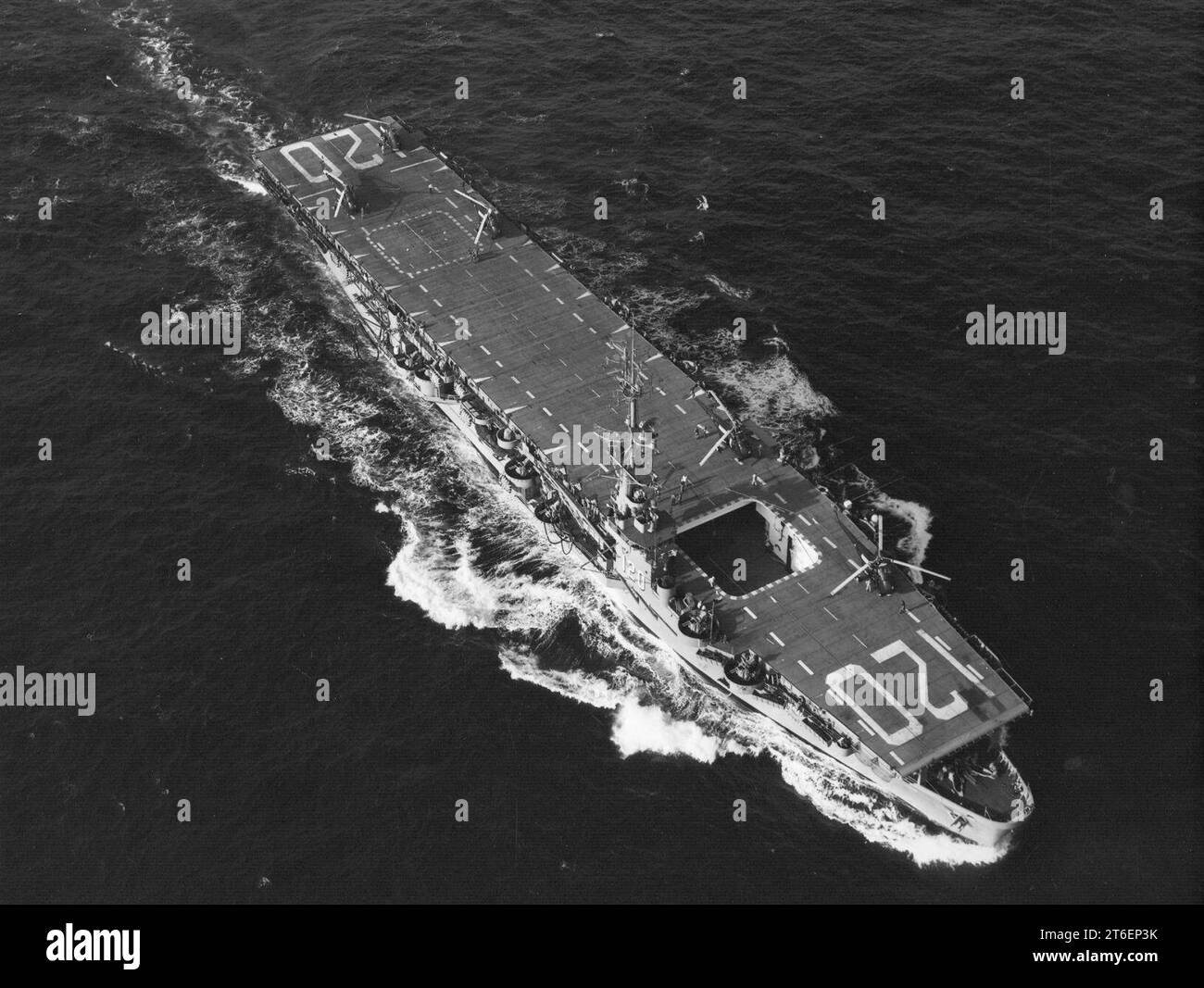 USS Mindoro (CVE-120) underway at sea on 23 October 1953 (NNAM.1996.488 ...