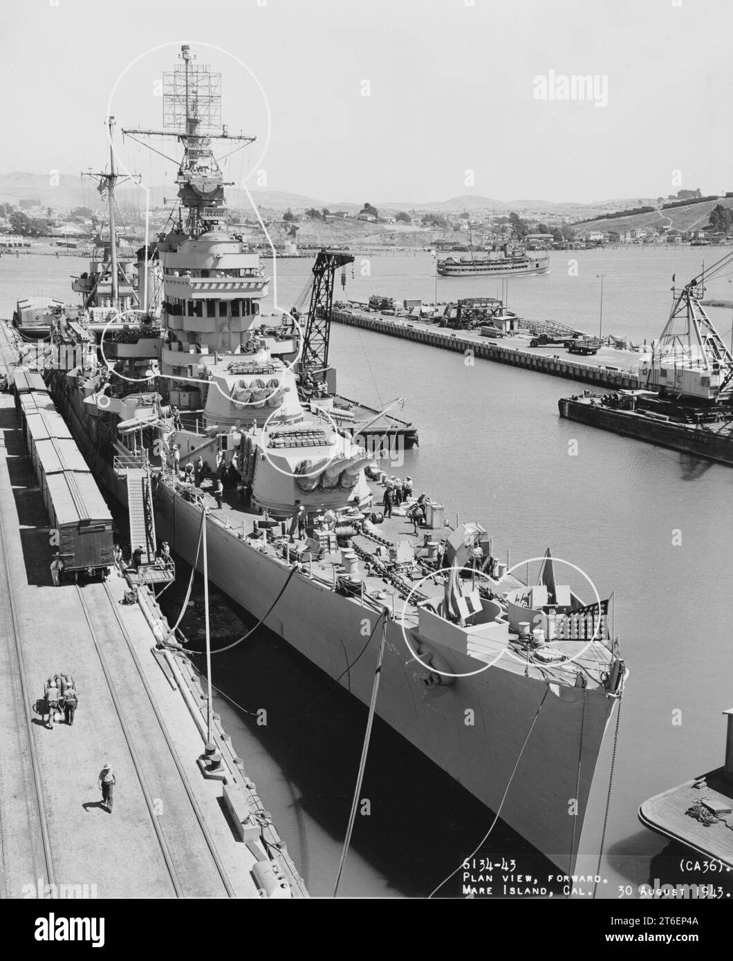 USS Minneapolis (CA-36) at the Mare Island Naval Shipyard on 30 August ...