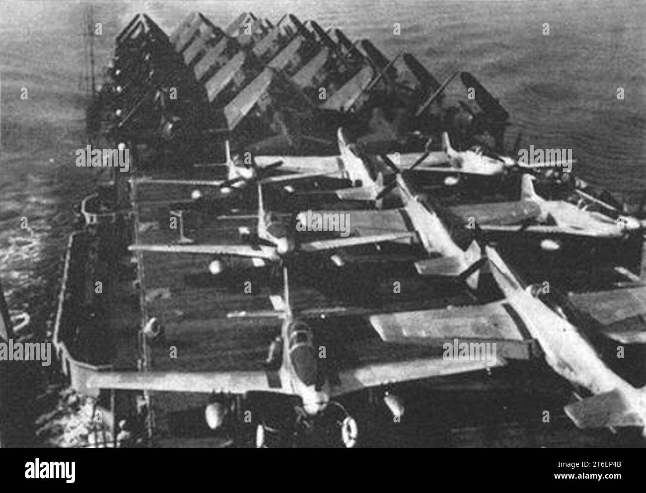 USS Mindoro (CVE-120) transporting aircraft to Italy, in September 1950 ...