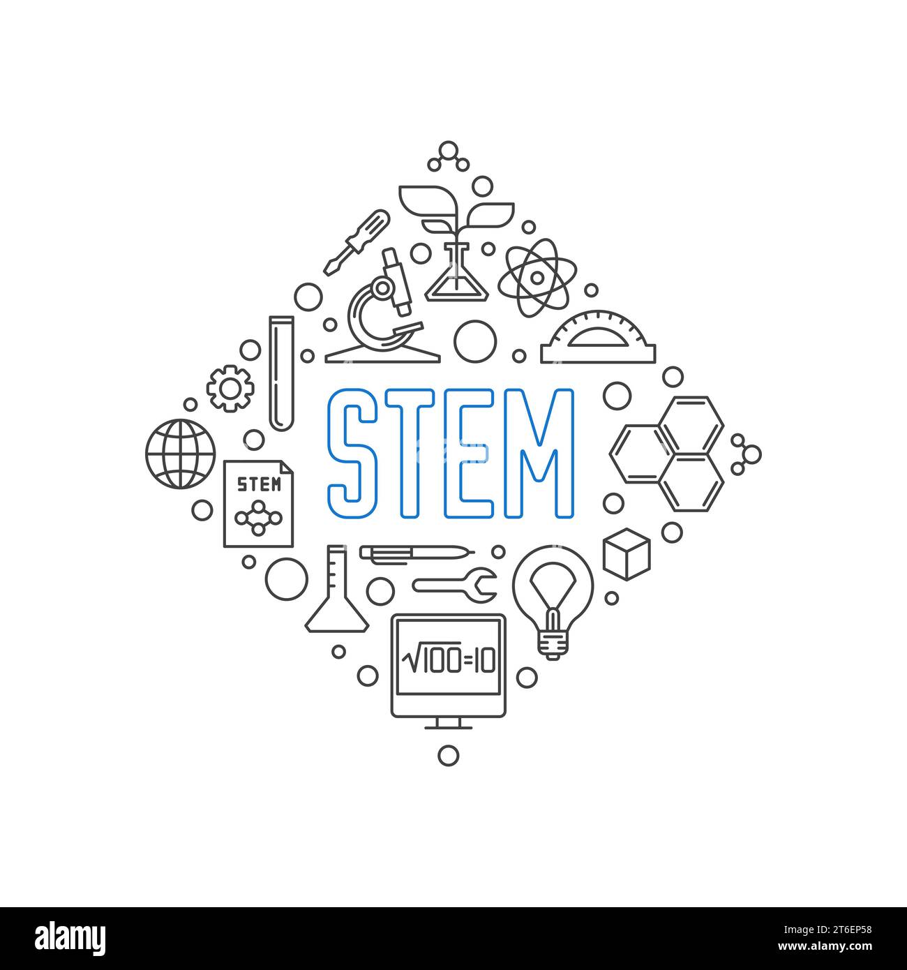 STEM concept diamond shaped banner - Science, Technology, Engineering and Mathematics Education ...