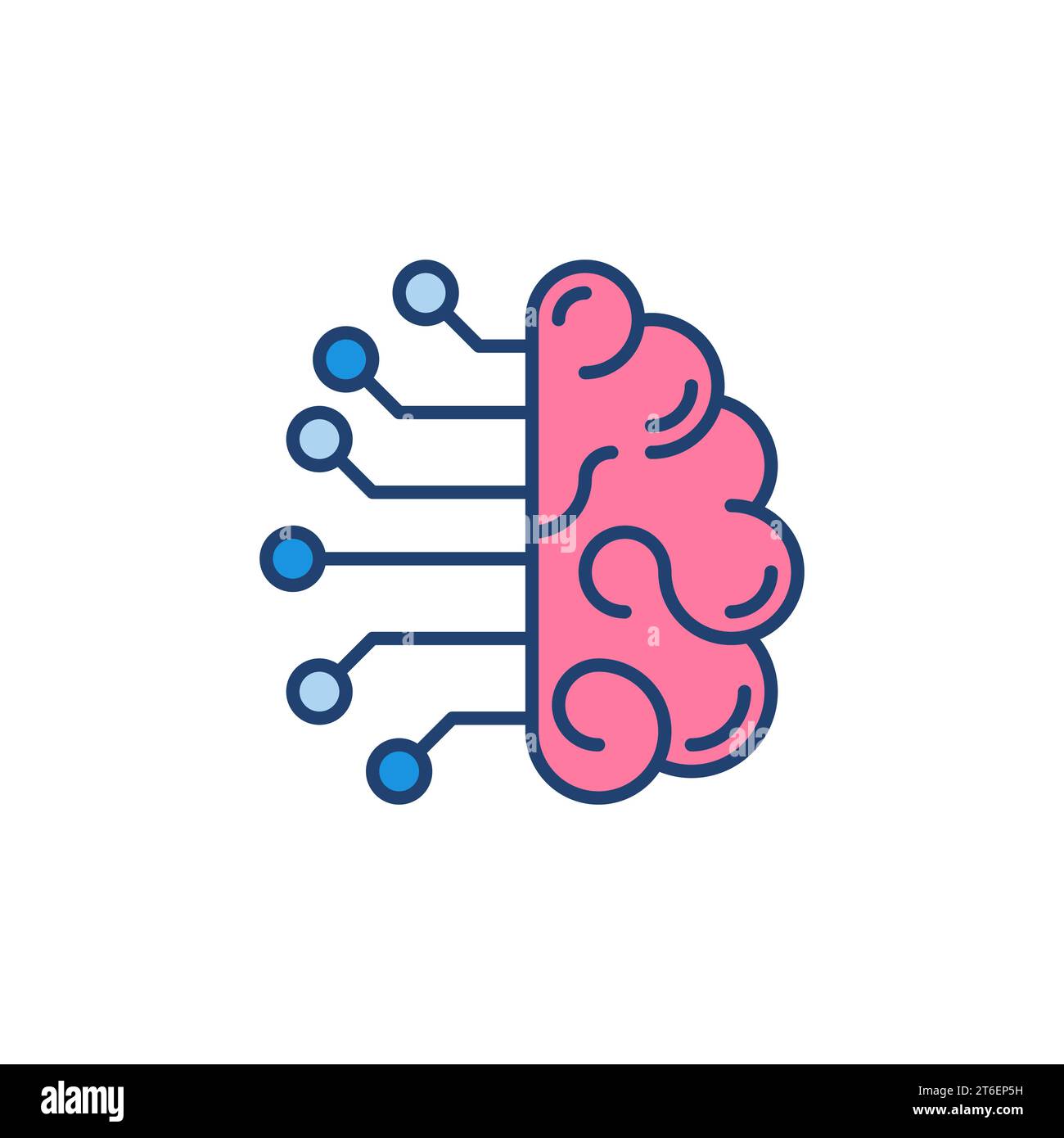 Artificial Intelligence Brain colorful icon - AI Cyberbrain vector ...