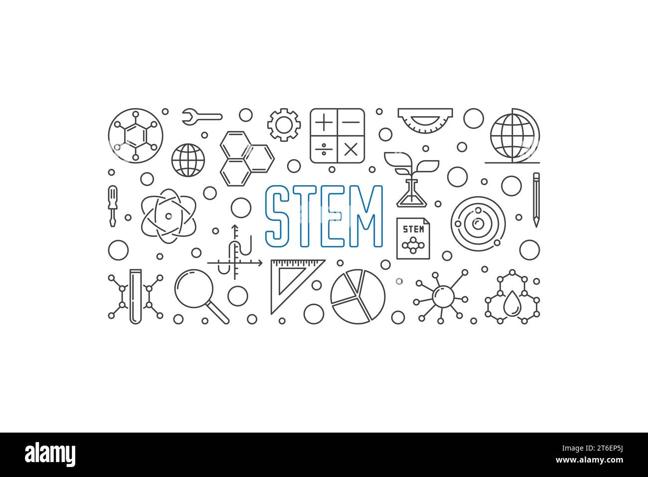 STEM - Science, Technology, Engineering and Mathematics horizontal ...