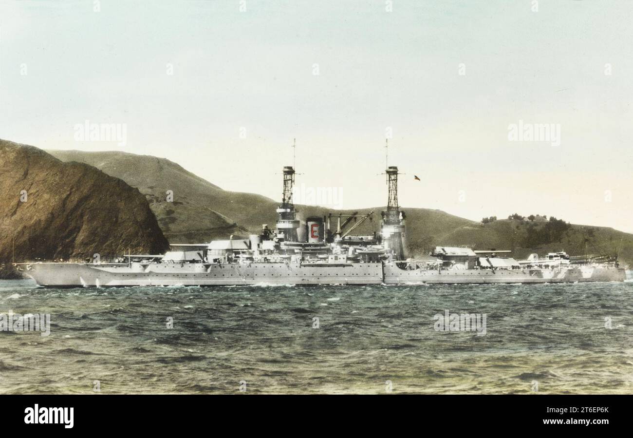 USS Mississippi (BB-41) underway, circa in the early 1920s Stock Photo ...