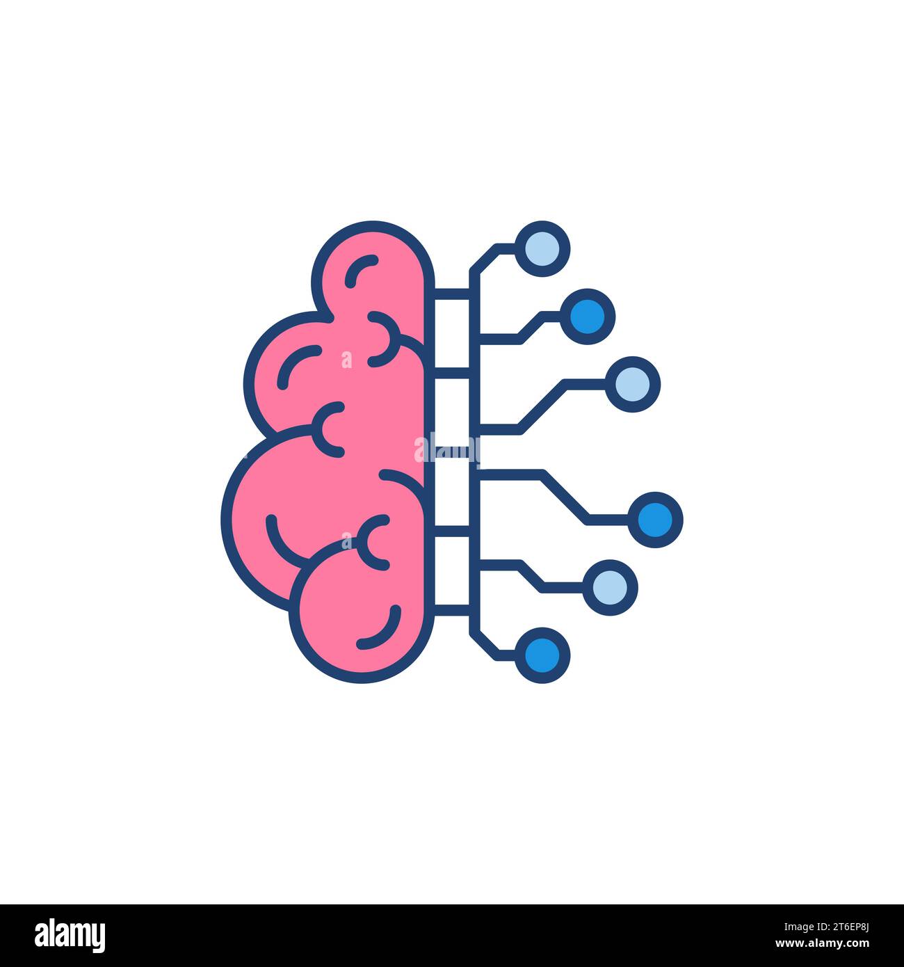 Cyber AI Brain vector concept colored modern icon or symbol Stock ...