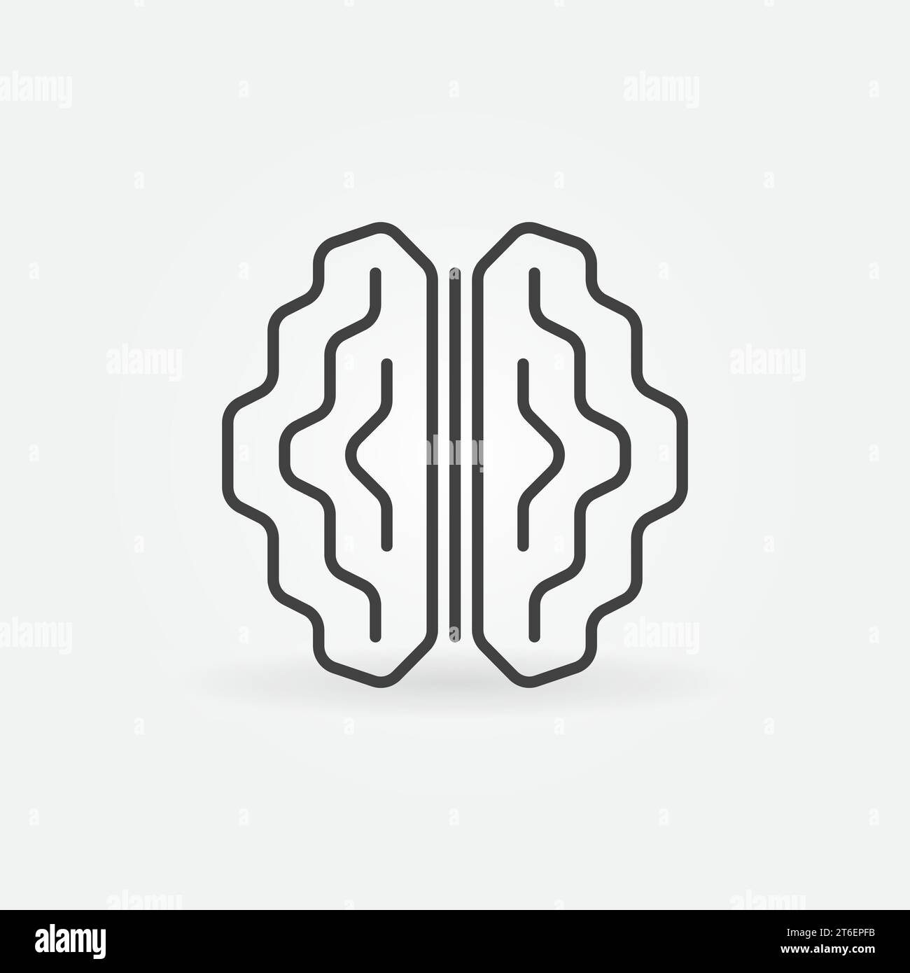 Artificial Intelligence Digital Brain vector concept thin line icon or ...
