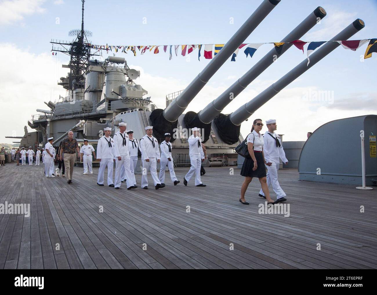 USS Missouri Memorial Veterans Day Sunset Ceremony 141111 Stock Photo ...