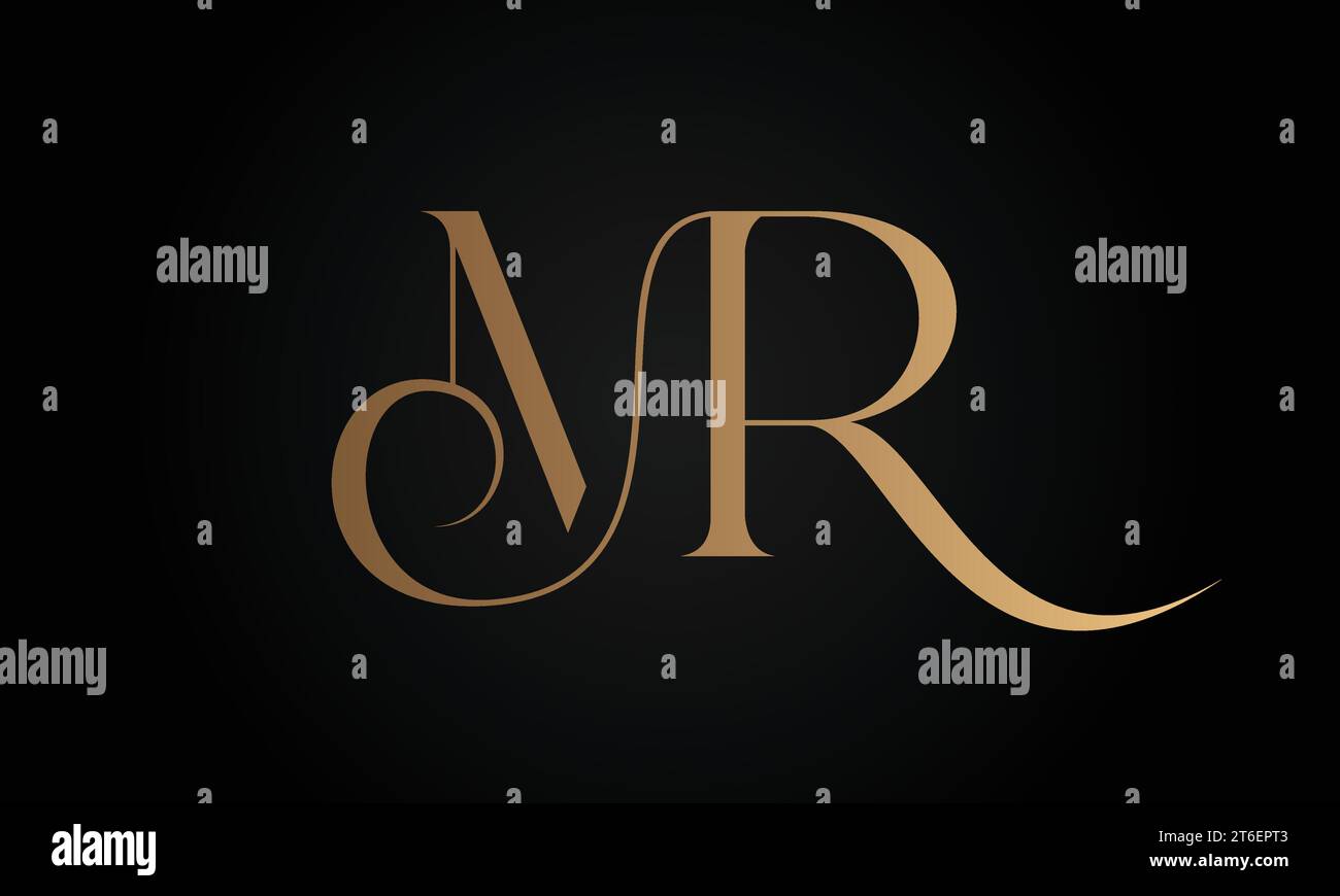 Luxury Initial RM or MR Monogram Text Letter Logo Design Stock Vector ...