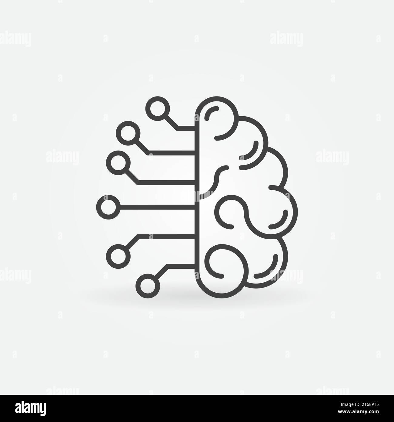 Artificial Intelligence Brain outline minimal icon - AI Cyberbrain ...