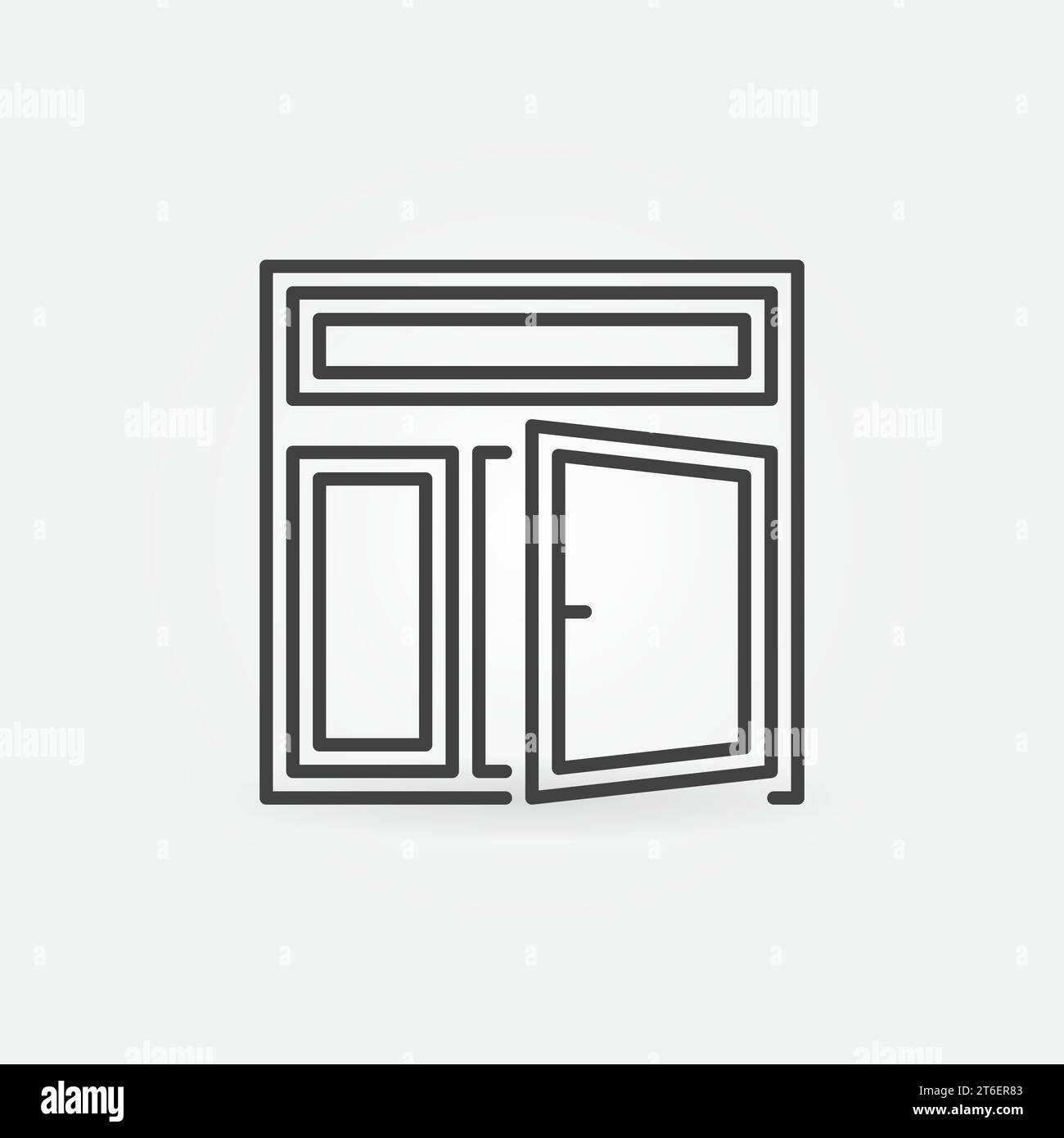 Big Opened Window vector concept icon or sign in outline style Stock ...