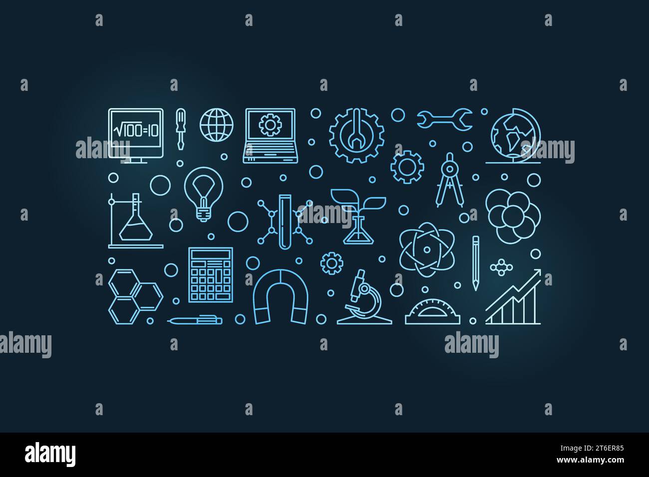 STEM concept blue horizontal banner - Science, Technology, Engineering ... STEM concept blue horizontal banner - Science, Technology, Engineering ...