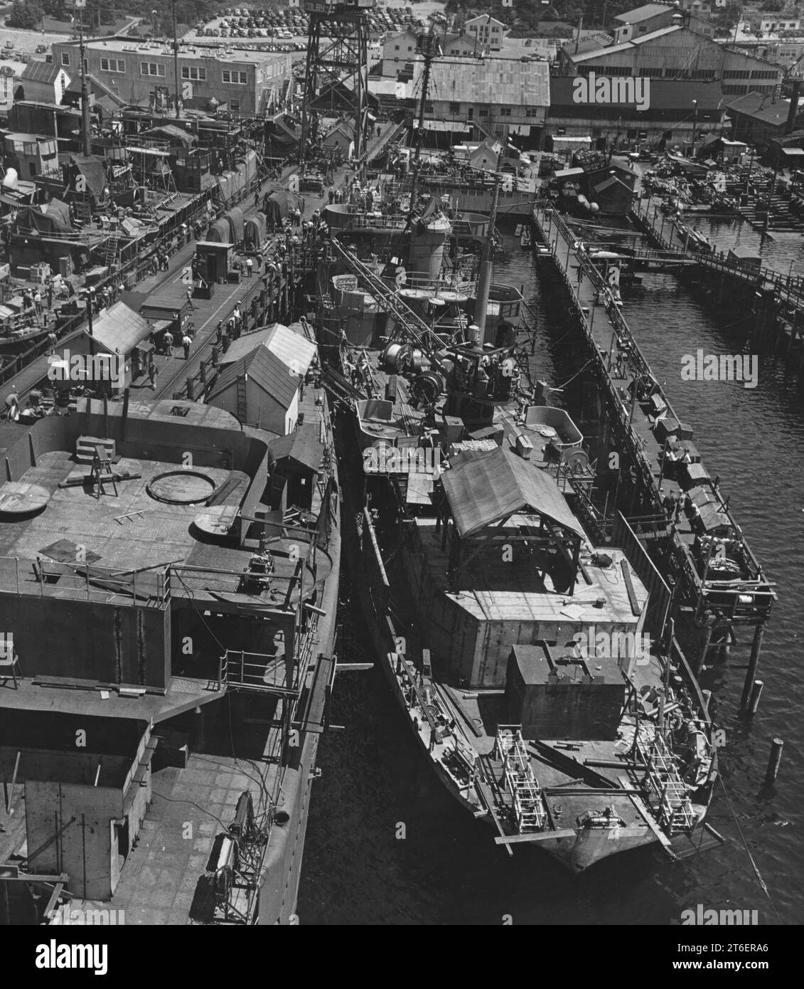 USS Mobjack (AGP-7) fitting out at Houghton, Washington (USA), on 10 ...
