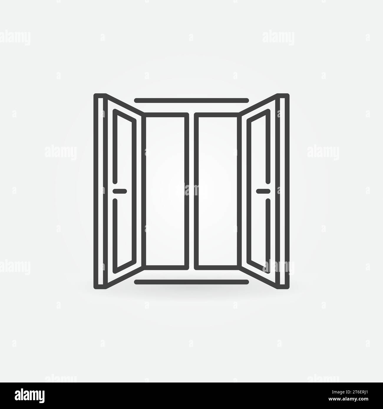 Wide Open Window vector thin line concept icon or symbol Stock Vector ...