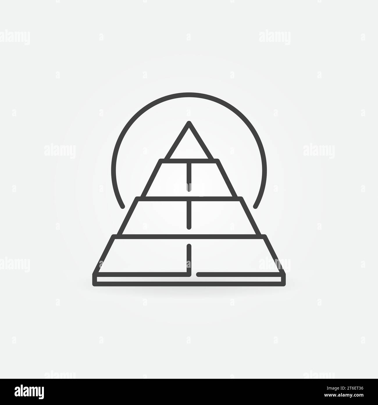Pyramid and Egyptian Sun vector concept linear icon or sign Stock ...