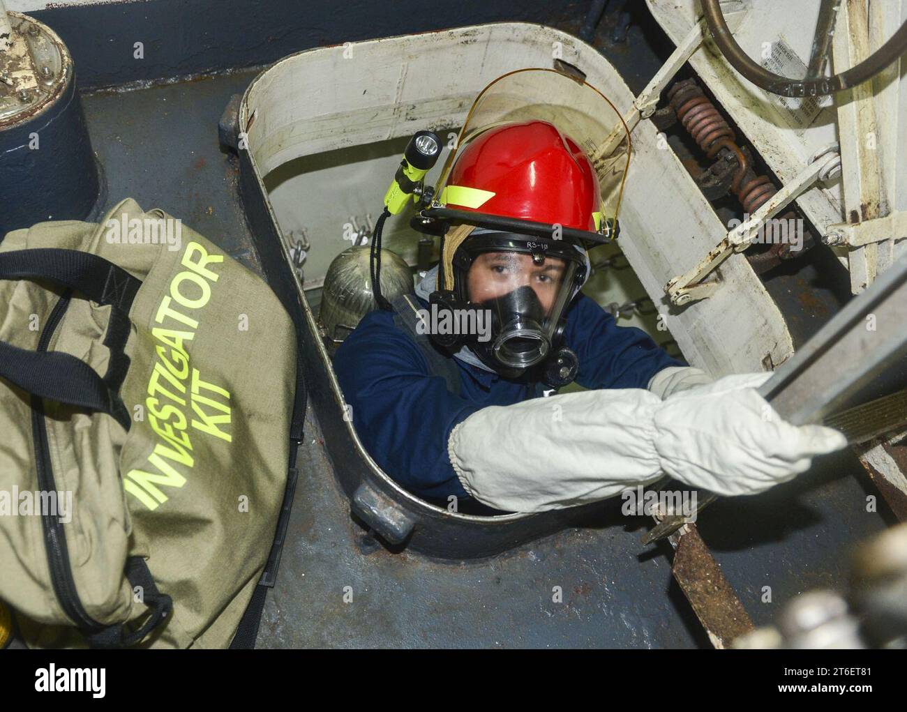 USS Monterey conducts a general quarters drill, (9137292046 Stock Photo ...