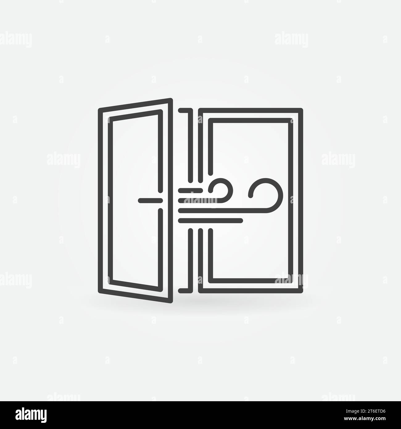Room Ventilation line icon - Opened Window outline vector concept ...