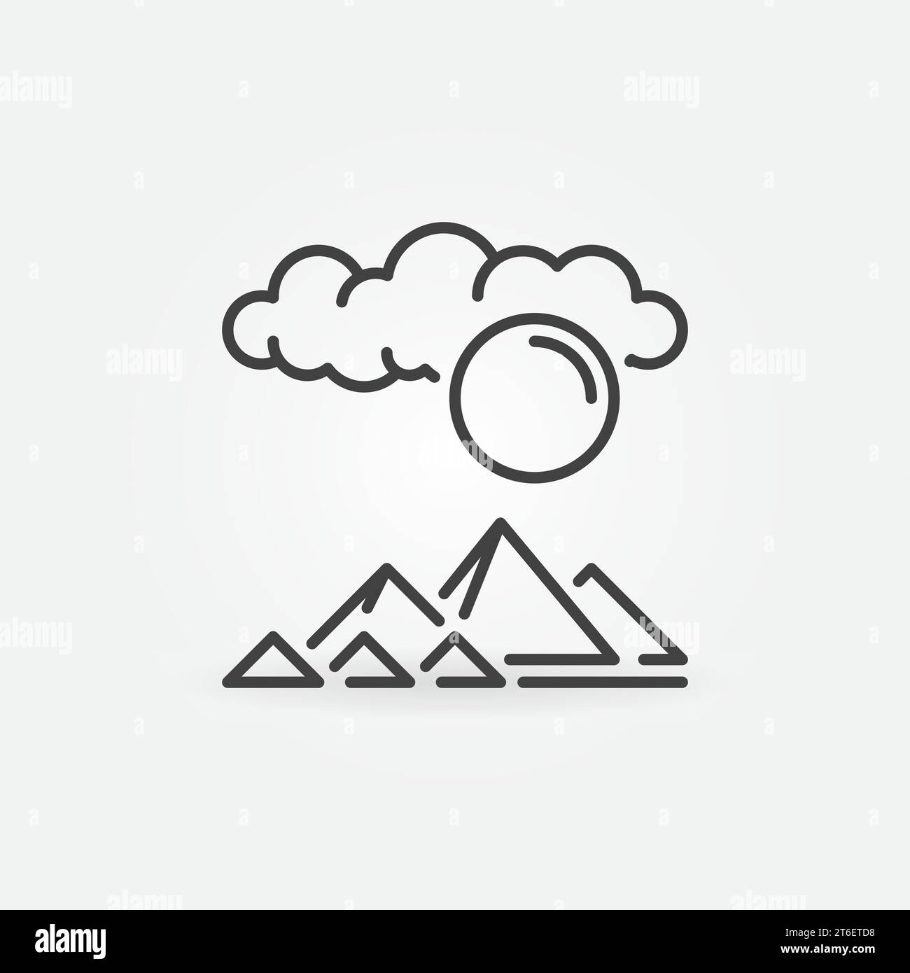 Egyptian Pyramids And Sky Vector Egypt History Concept Thin Line Icon Or Design Element Stock