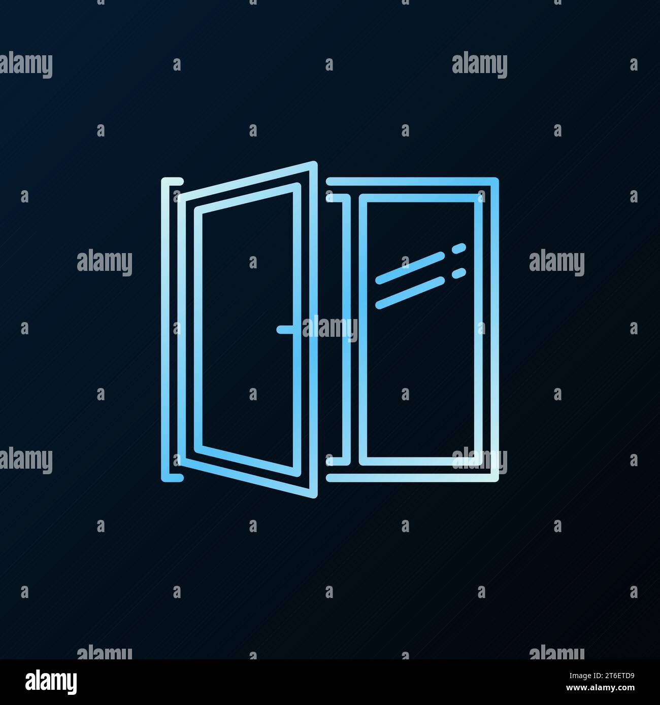 Open Window outline vector concept blue colorul icon or logo element on ...