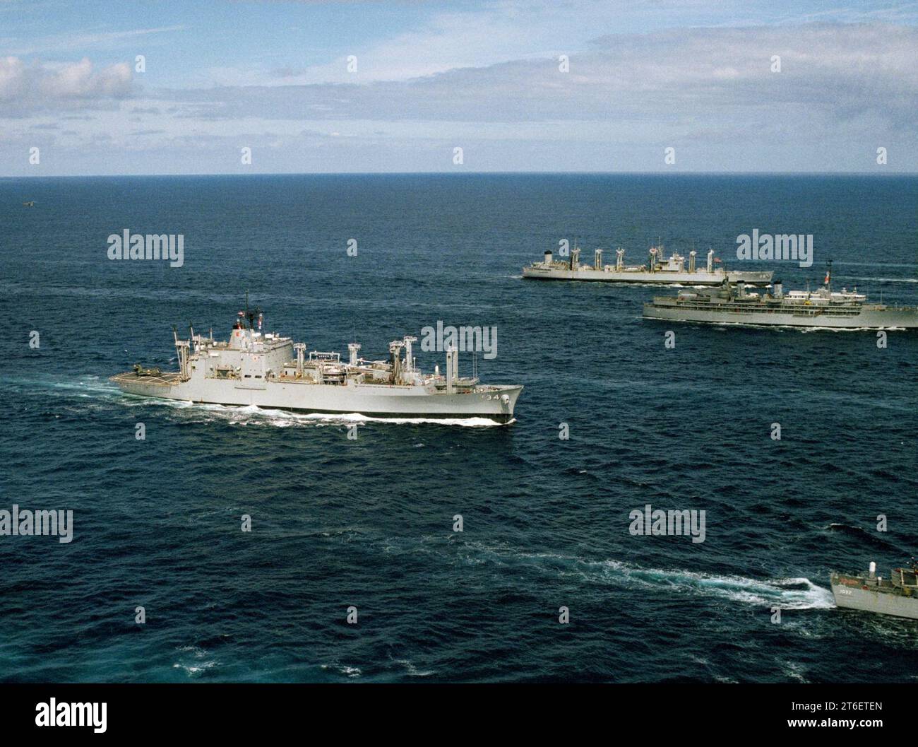 USS Mount Baker (AE-34) with Yosemite (AD-19) and Caloosahatchee (AO-98 ...