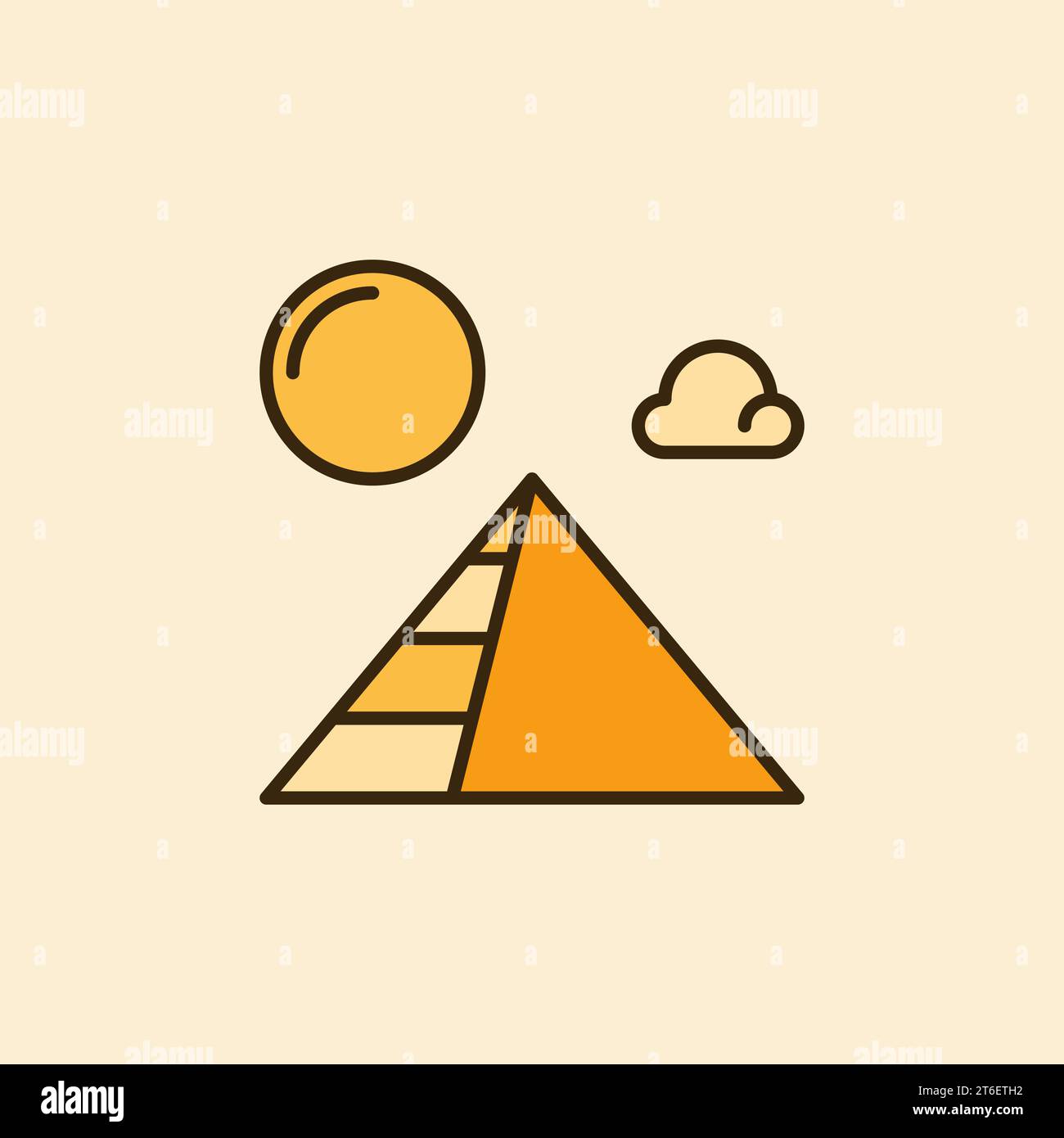 Egyptian Pyramids vector Egypt Culture concept yellow modern icon or ...
