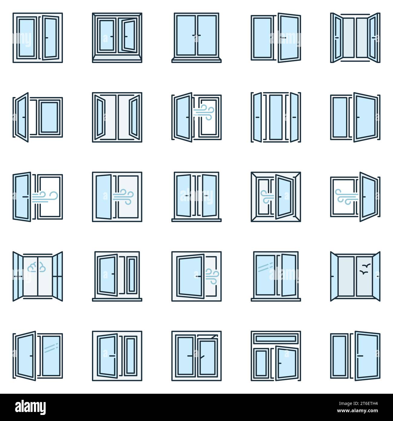 Window colored icons set - windows creative concept symbols or design ...