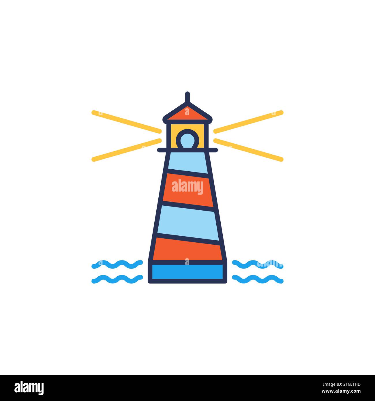 Lighthouse and small Waves vector concept colored icon or symbol Stock ...