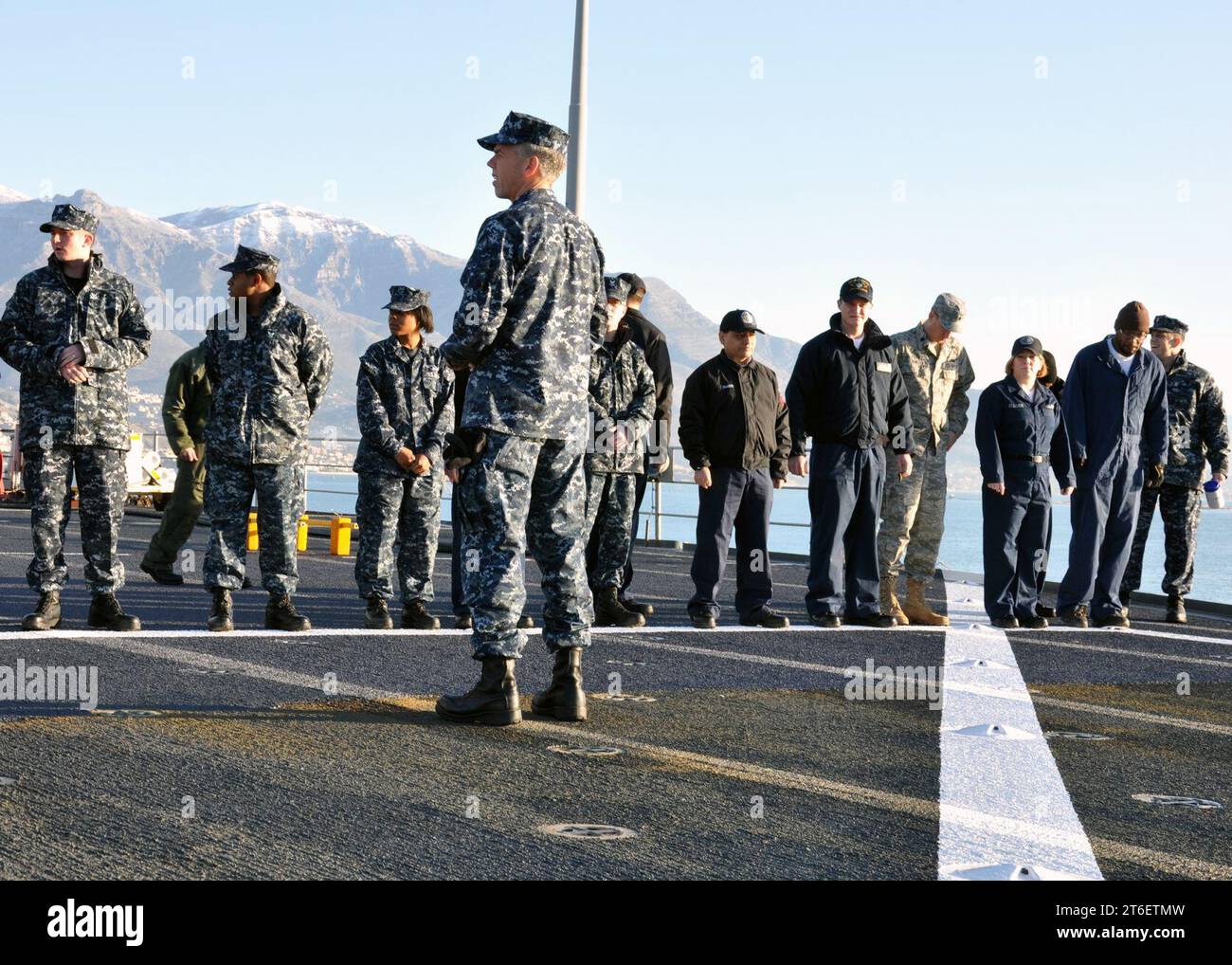 USS Mount Whitney foreign object debris walk down 100201 Stock Photo ...
