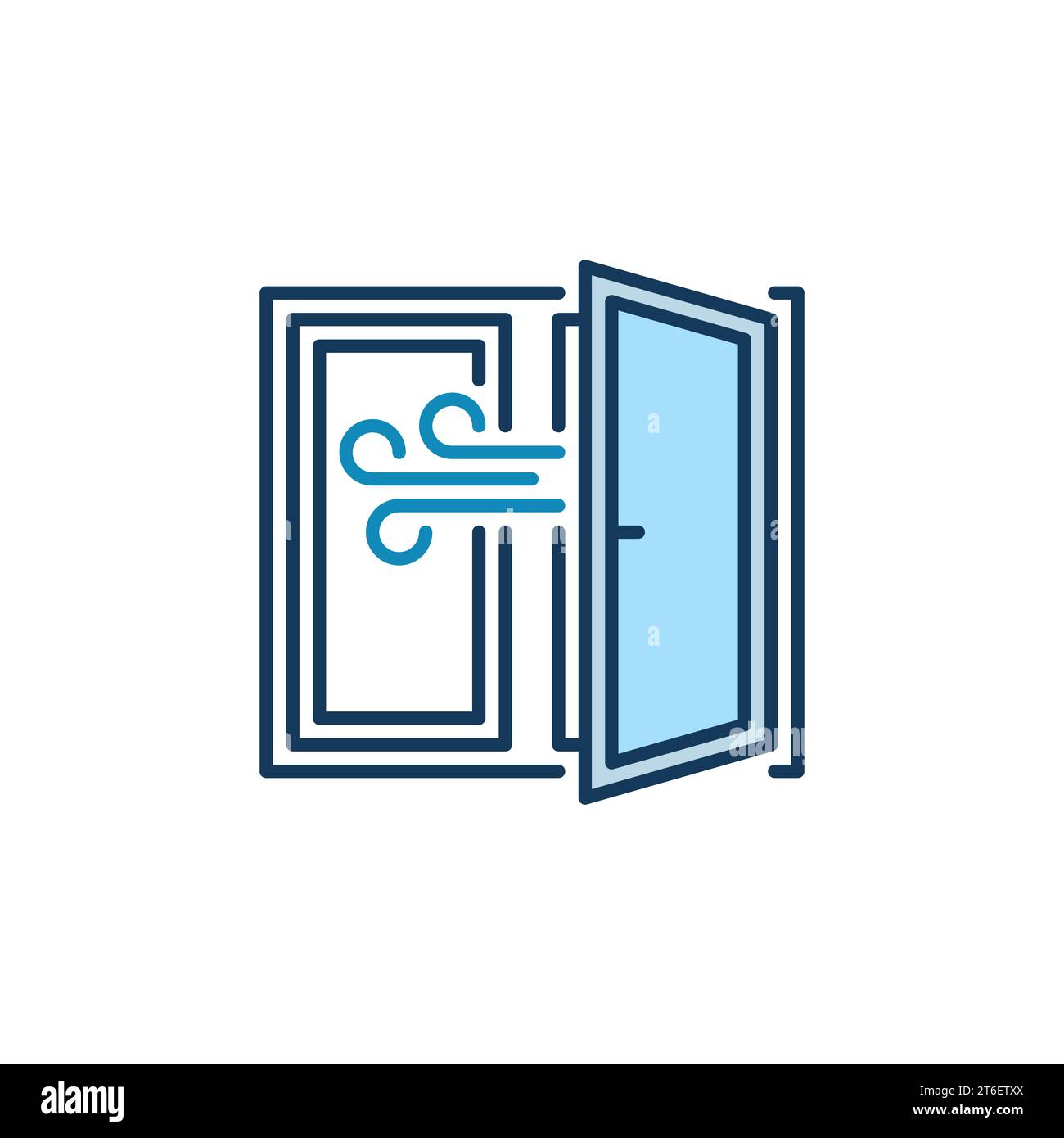 Room Ventilation concept colored icon. Opened Window vector sign or ...