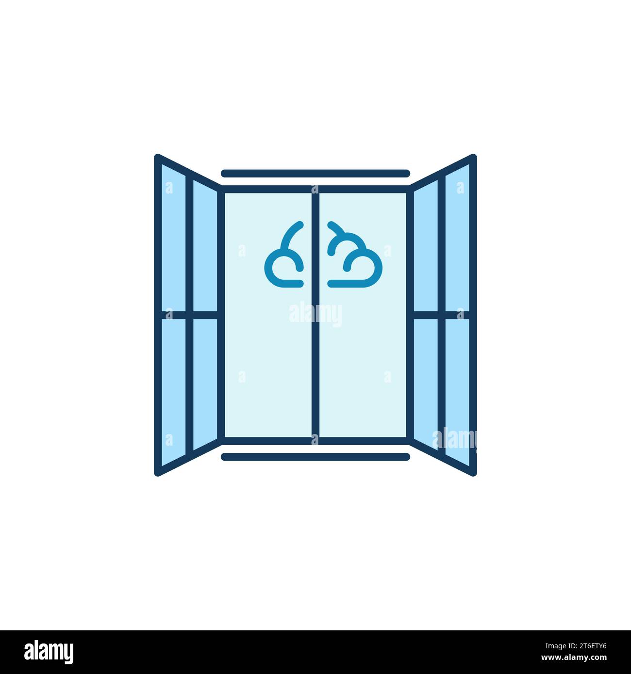 Cloud and Opened Window vector concept colored minimal icon or sign ...