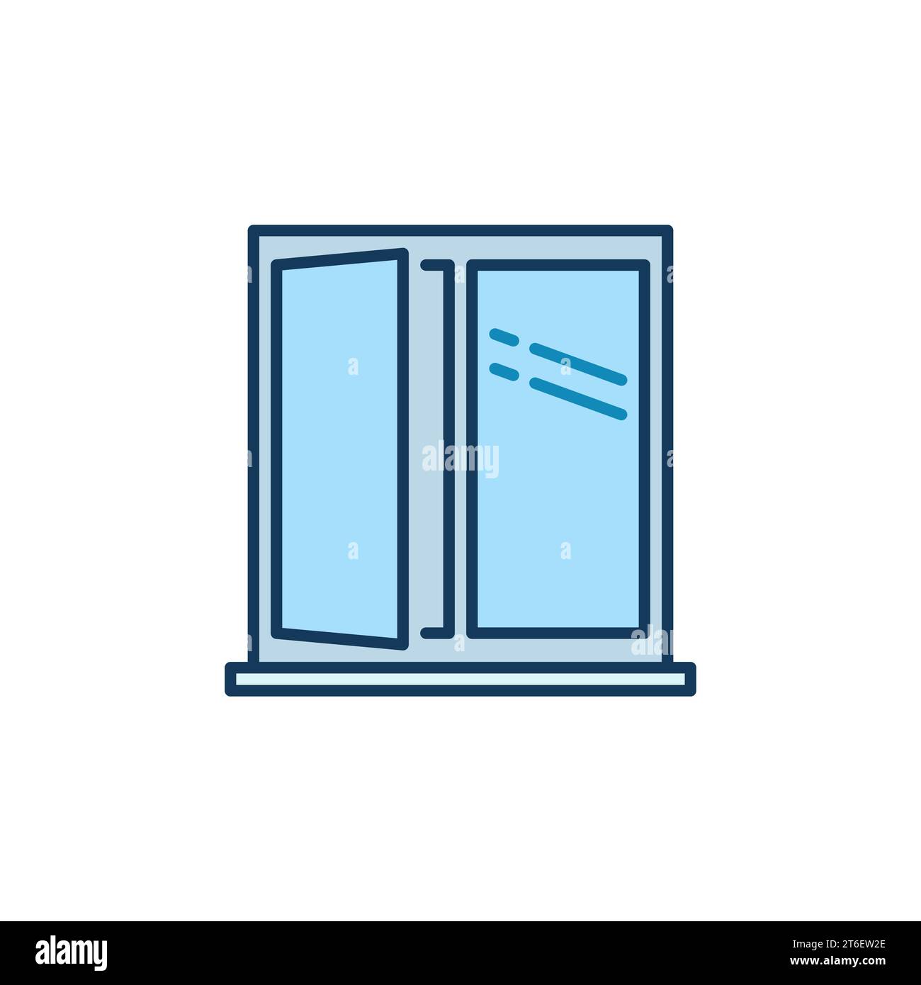 Opened Window with Sill vector concept colored icon or symbol Stock ...