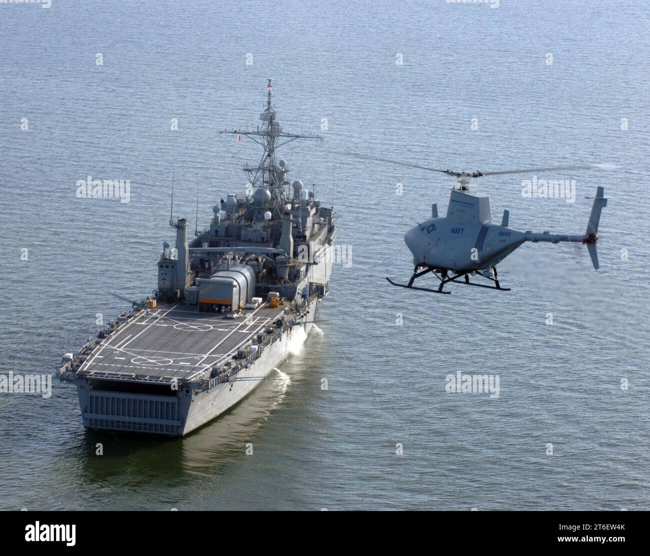 USS Nashville LPD-13 with Fire Scout Stock Photo - Alamy