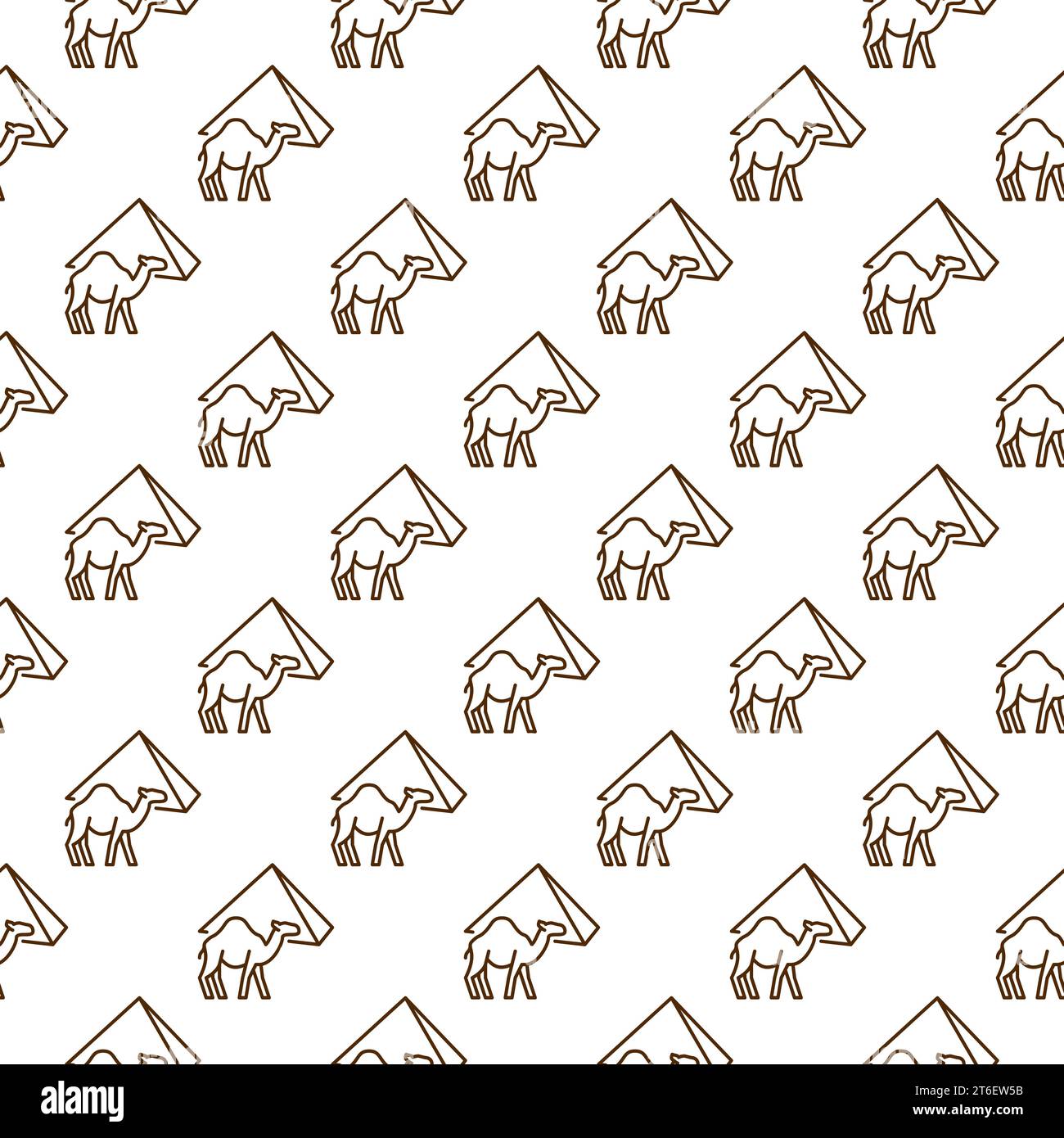 Camel and Pyramid in Egypt vector concept outline seamless pattern or ...