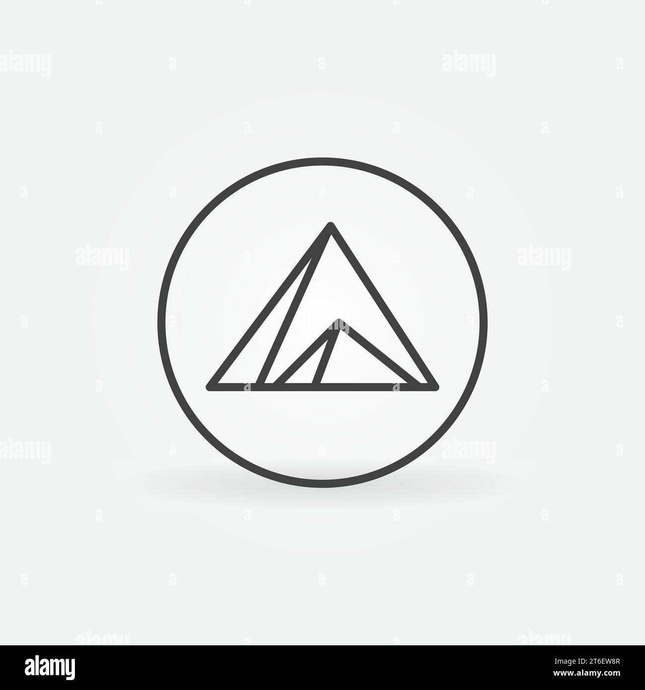 Circle with Egypt Pyramids vector concept icon or sign in outline style ...