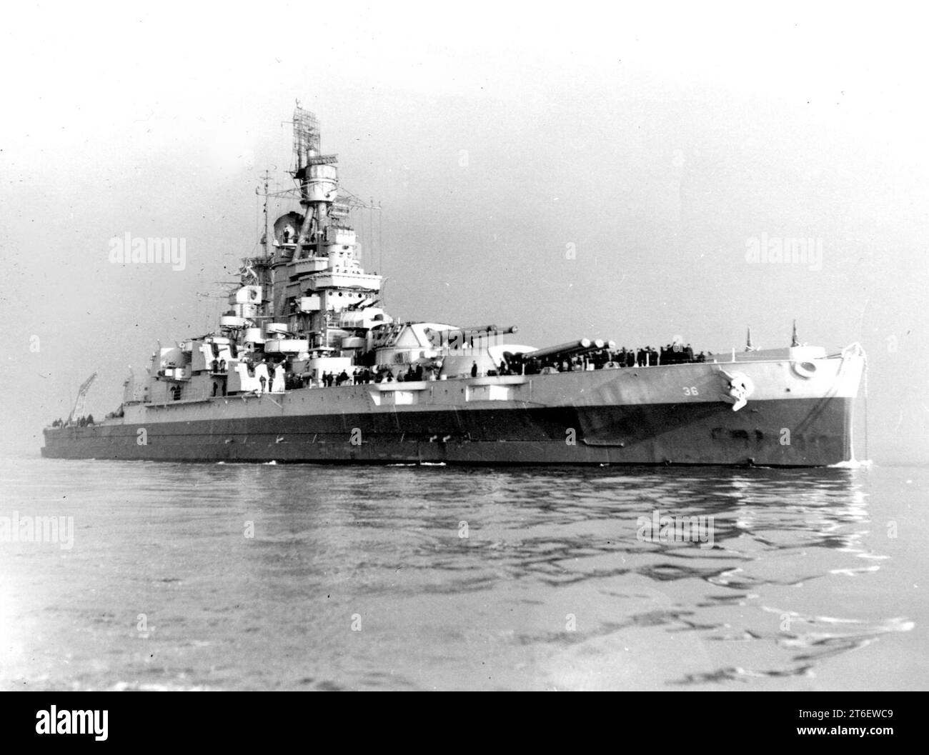 USS Nevada (BB-36) at sea in 1943 Stock Photo - Alamy