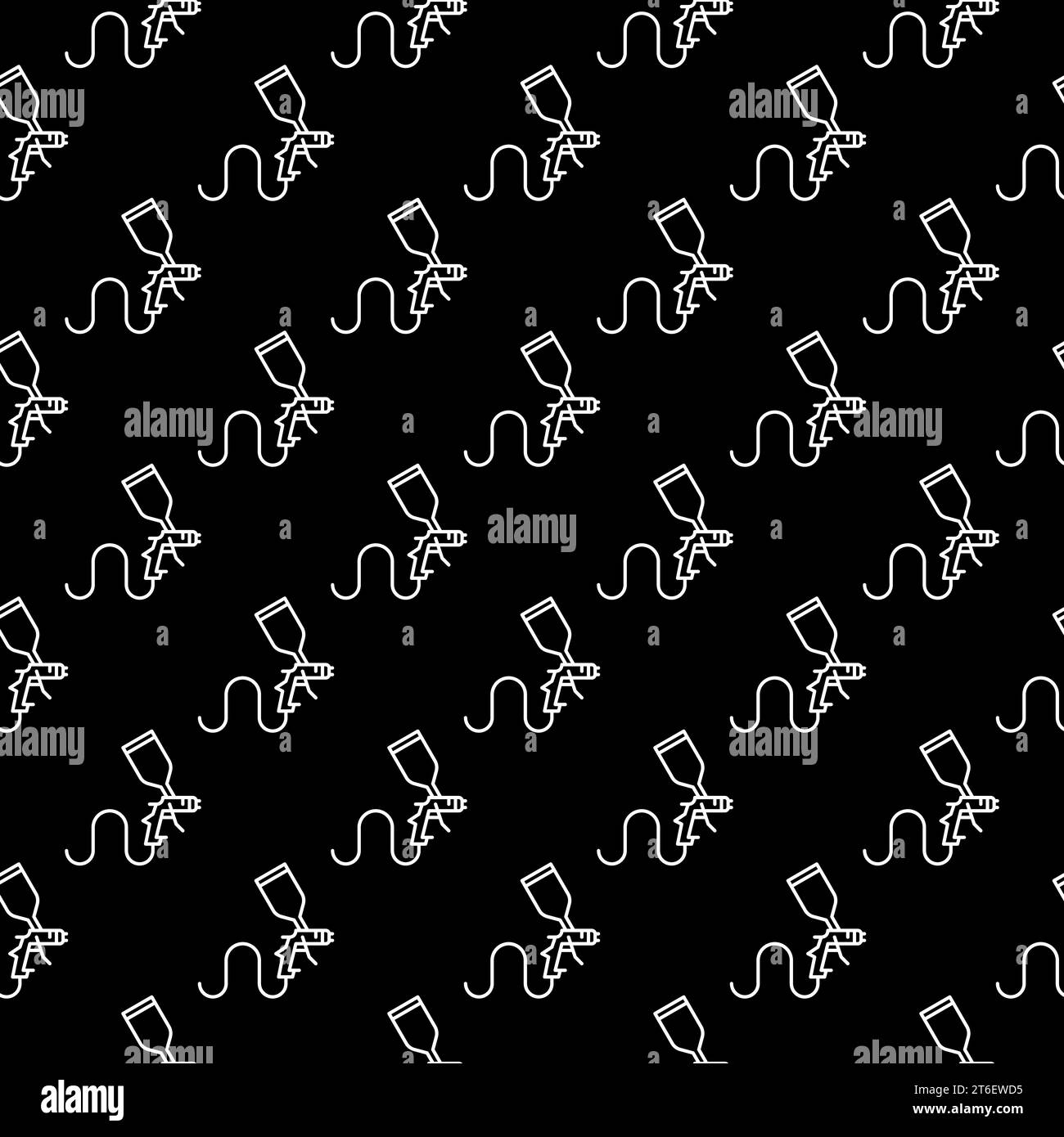 Paint Spray Gun concept geometric dark outline seamless pattern. Car ...